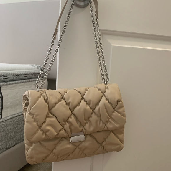 Bags | Hm Tan Shoulder Bag With Silver Chain | Poshmark